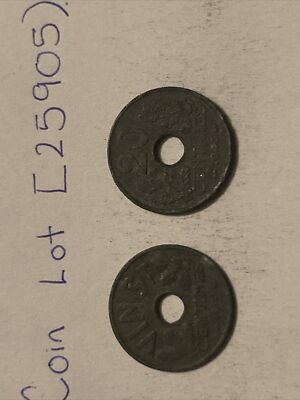 1941 FRANCE TWENTY 20 CENTIMES NICE COIN X2 COINS - FREE SHIPPING - SEE ...