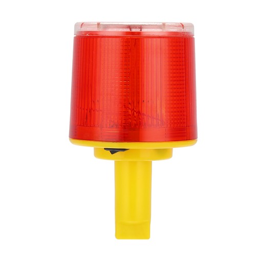 Solar Strobe Warning Light, Thin Pole 360 Degree Traffic Lamps, Red | eBay