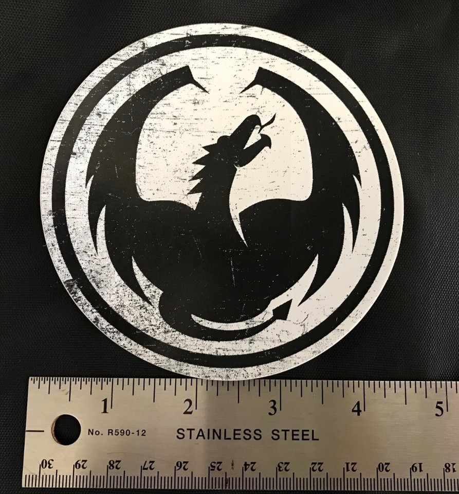 DRAGON ALLIANCE STREET DRAGON DECALS STICKERS 4.25" ROUND BLACK OR ...