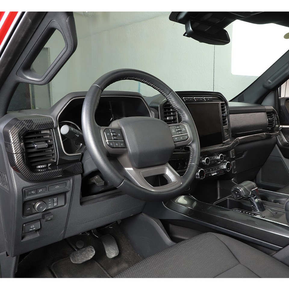Carbon Fiber Center Console Dash Decor Strips Trim For Ford F150 2021 ...