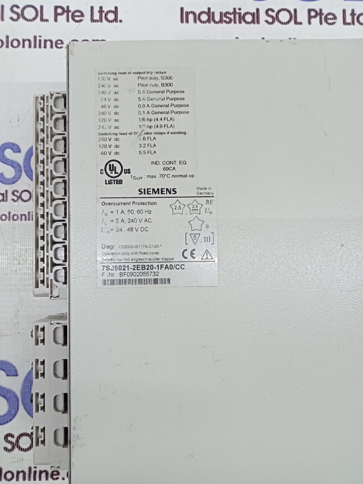 Siemens 7SJ6021-2EB20-1FA0/CC Multifunction Overcurrent & Motor ...