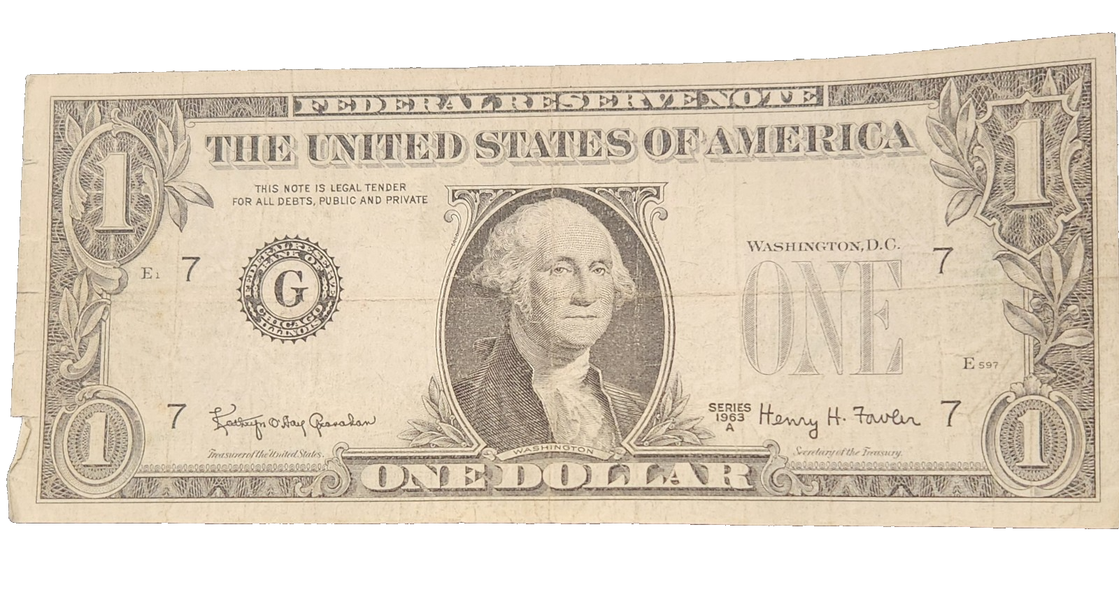 1963A Us $1 DOLLAR ERROR BILL! VERY UNIQUE! | eBay