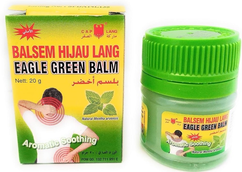 Eagle Brand Green Balm Balsem Cap Lang-Aromatic-Pain Relief Analgesia ...