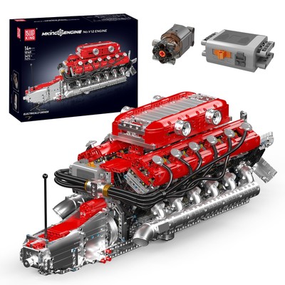 V12 Engine Building Block Sets, V12 Engine Model Kit That Runs, MOC ...
