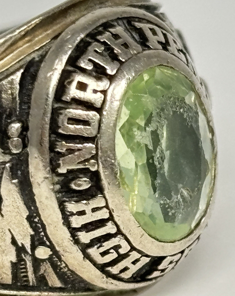 VTG North Penn High School Class Ring Size 4 Herff Jones 10K White Gold ...