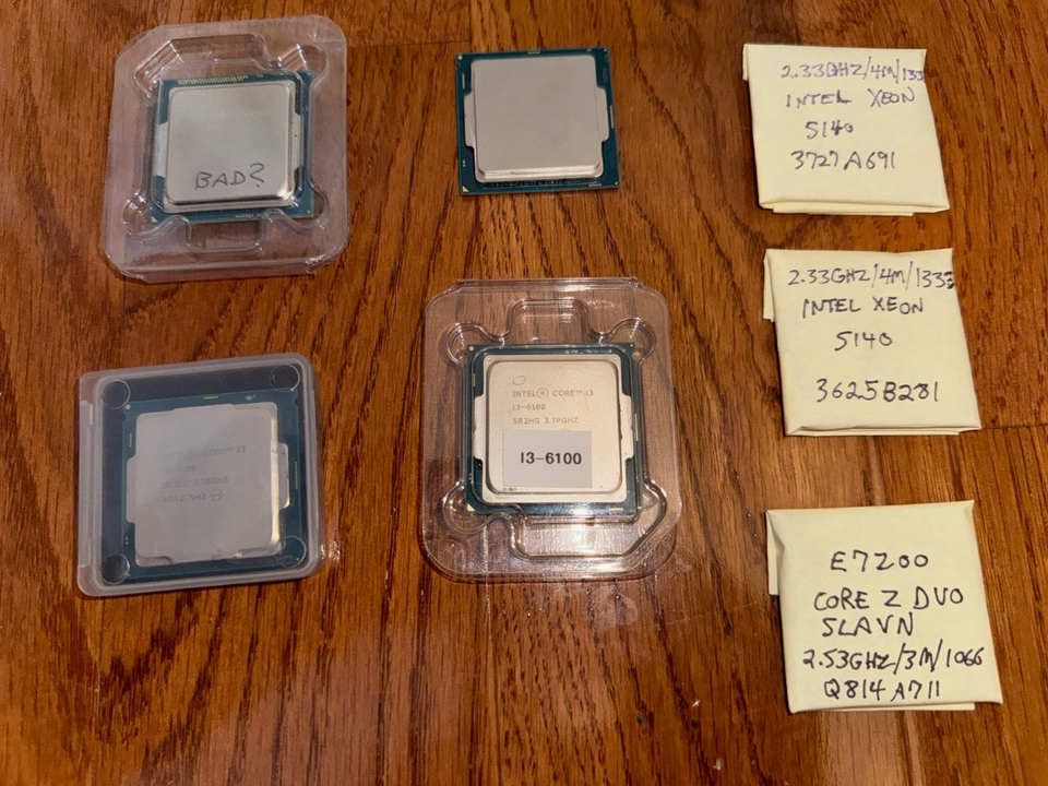 Older Intel Processors, Xeon, Core 2 Duo, i3, i5, i7 various ...