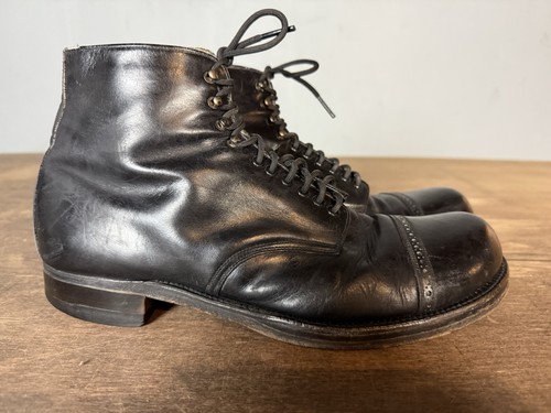 MUNSON LAST VINTAGE BLACK LEATHER BOOTS MENS SIZE 9 | eBay