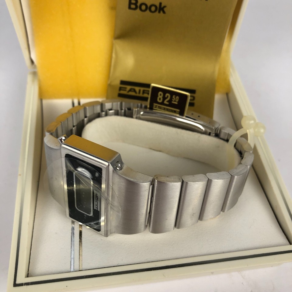 Vintage Fairchild Watch Prospect LCD Tritium Digital Stainless Quartz ...