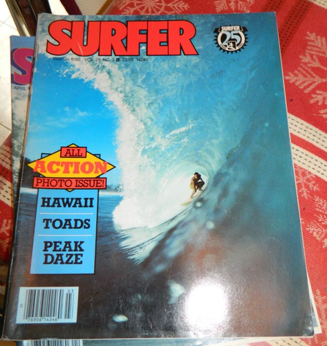 VINTAGE SURFING MAGAZINE SURFER MARCH 1985 HAWAII ALL ACTION PHOTO ...