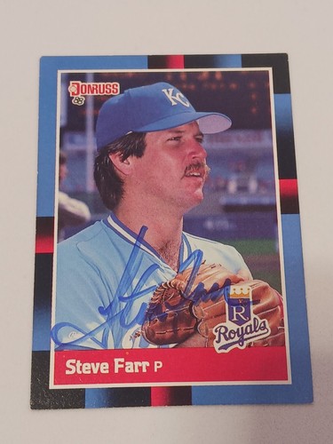 Steve Farr Kansas City Royals 1988 Donruss Autograph Card #378 READ ...