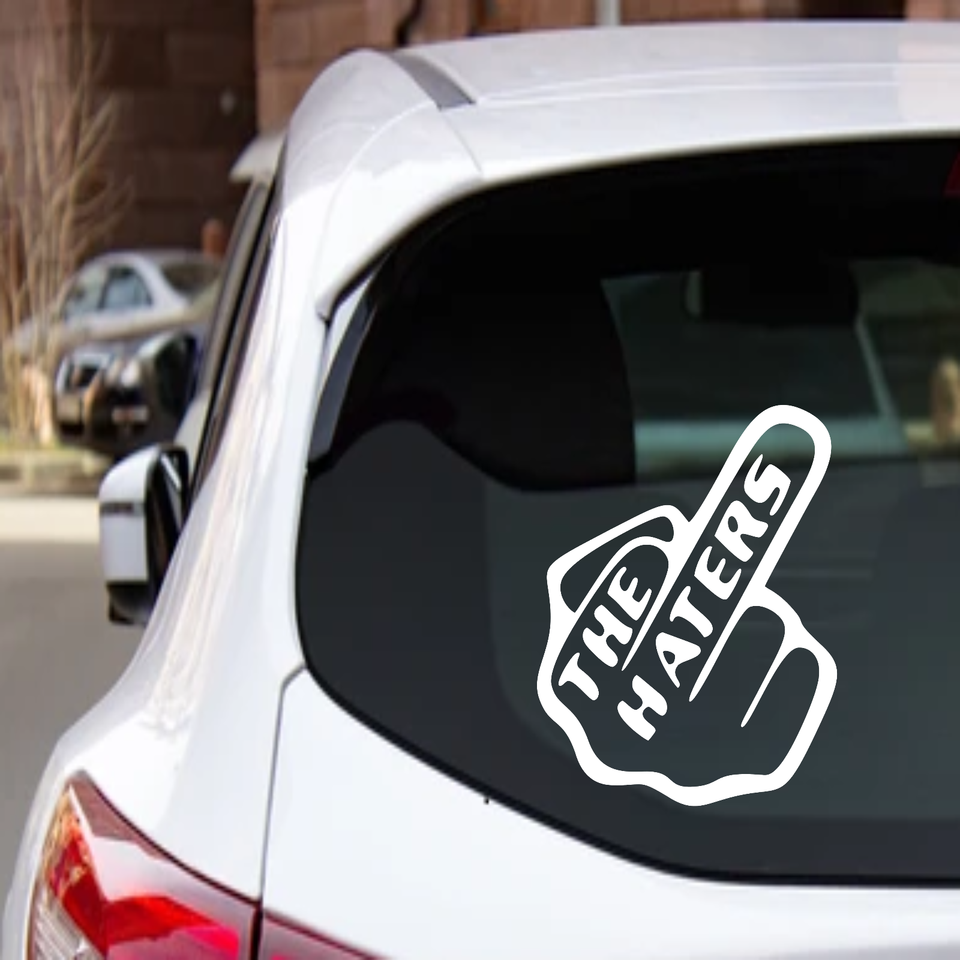 Haters Middle Finger Decal Stickers Car Motorcycle Window Tumbler | eBay
