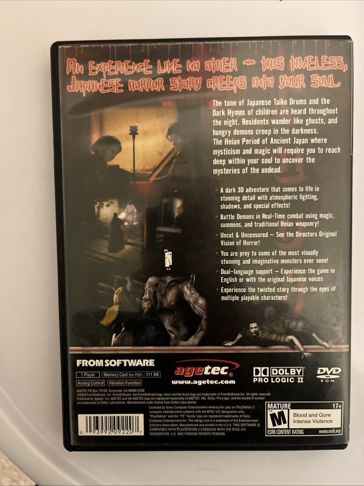 Kuon PS2 PlayStation 2, 2004, Agetec, Tested Working 100% | eBay