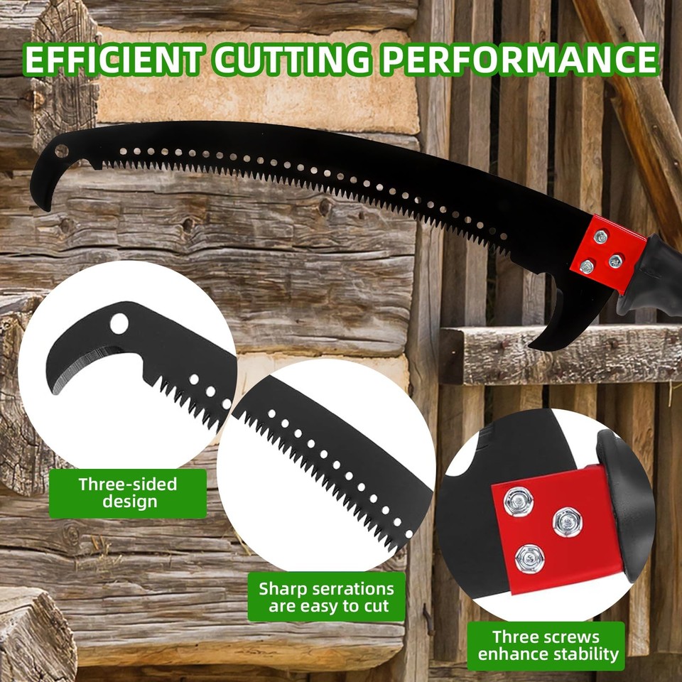 9m Manual Pole Pruner Saw for Tree Trimming, Extendable Tree Pole ...