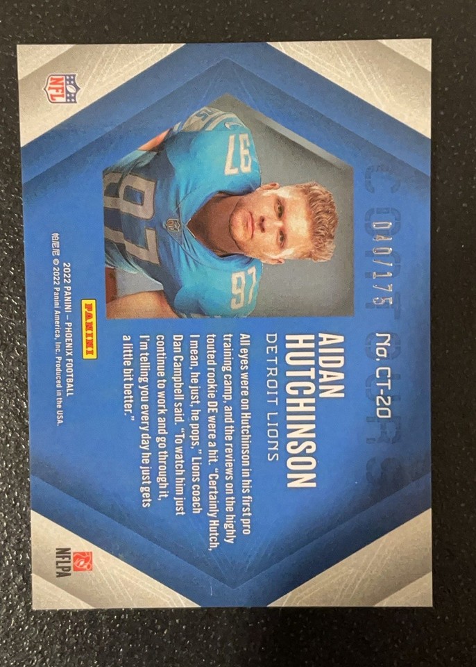 2022 Panini Phoenix - Contours Aidan Hutchinson #CT-20 Pink /175 (RC ...