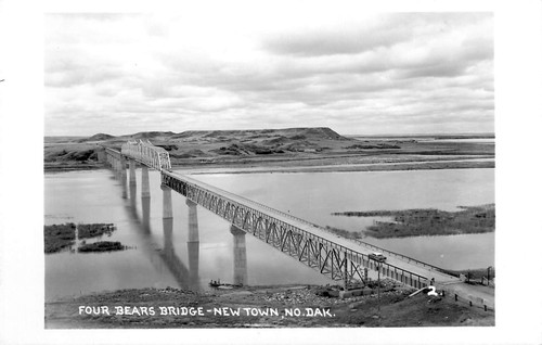 FOUR BEARS BRIDGE RPPC, NEW TOWN, NORTH DAKOTA, VINTAGE POSTCARD (SX ...