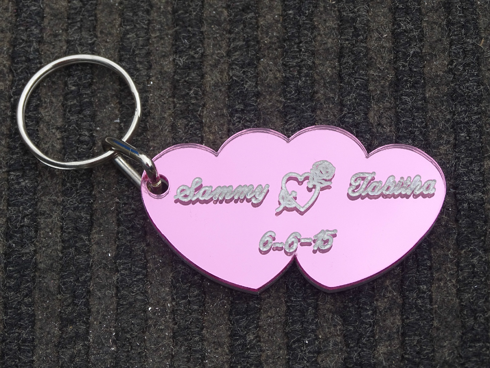 Heart Personalized Heart Key chain Custom Names Engraved Free keychain ...