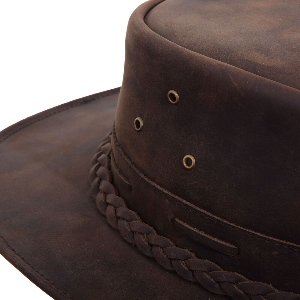Rustic Leather Hat Cowboy, Cowgirl Hat Western Hat For Men & Women | eBay