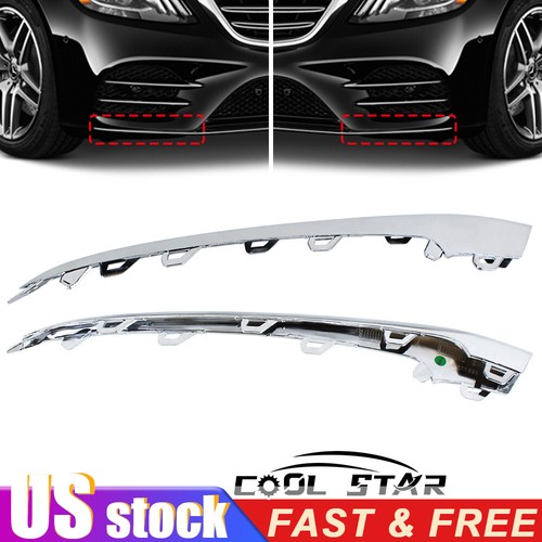 For 2018-2020 Benz S450 S560 W222 Front Lower Bumper Lip Trim Molding 1 ...