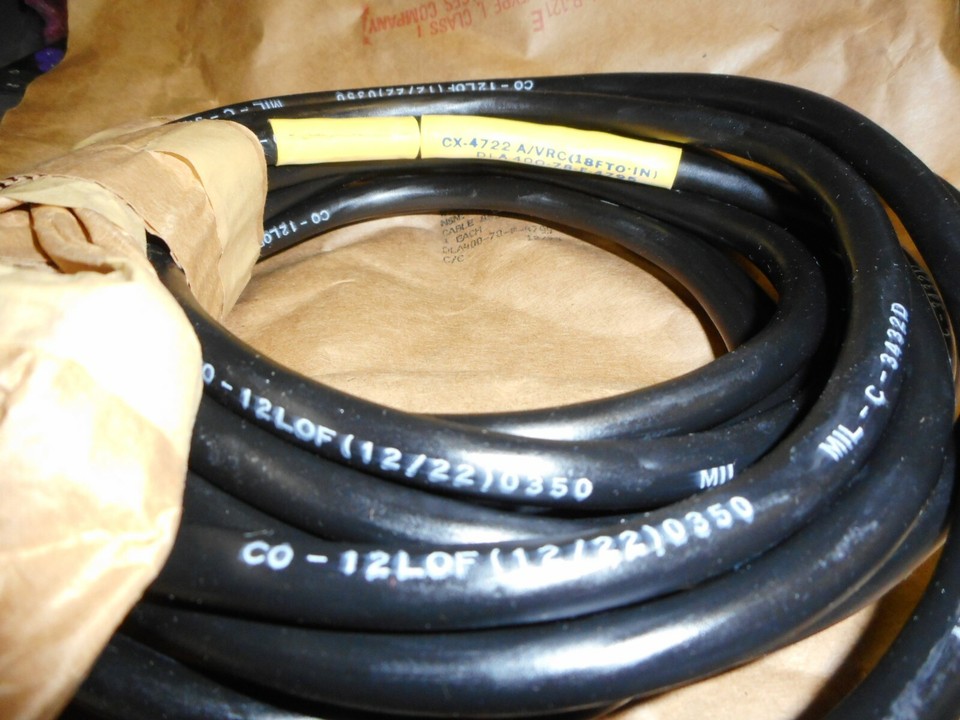 VRC-12 RT-246 RT-524 CX-4722A 22 foot long Antenna Cable M151 M151A1 ...