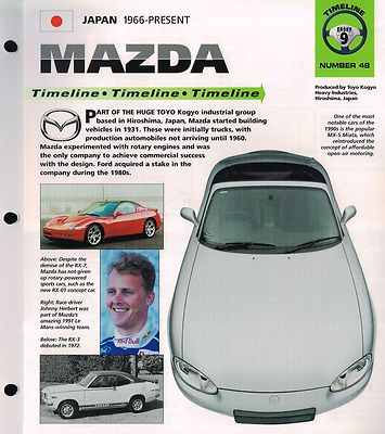 MAZDA Timeline History Mini-Brochure : RX-4,COSMO110S,RX-7,TURBO,R100 ...