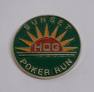 Sunset Poker Run Harley Davidson Biker Vest Undated Lapel Pin (107) | eBay