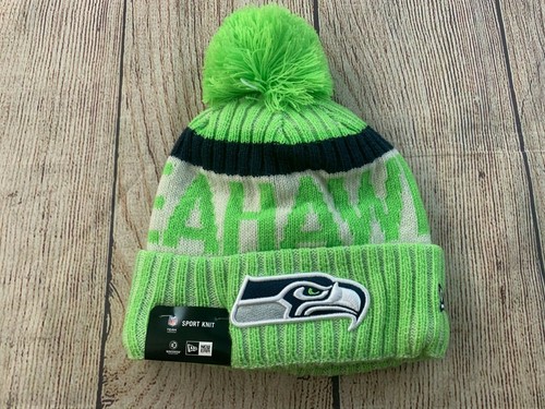 NWT $30 New Era Seattle Seahawks Knit Fleece Lined Green Sideline ...
