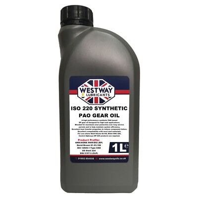 ISO 220 Gear Oil Fully Synthetic PAO 1L Bottle | eBay UK