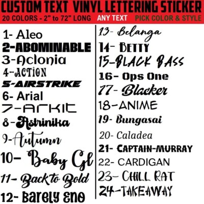 Custom Text Vinyl Lettering Sticker Decal Personalized -ANY TEXT - ANY ...