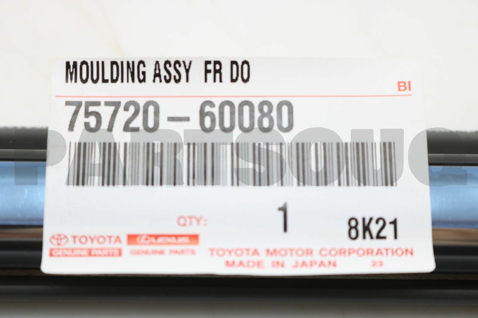 7571060080 Genuine Toyota MOULDING ASSY, FRONT DOOR BELT, RH 75710 ...