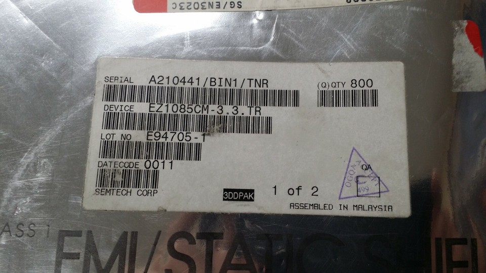 (2 PCS) EZ1085CM-3.3.TR SEMTECH IC REG LINEAR 3.3V 3A TO263 | eBay