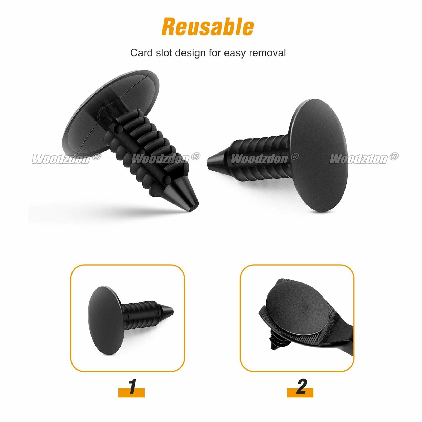 100x Plastic Clip Rivets Fastener 8mm Hole Dia for Car Auto Bumper ...