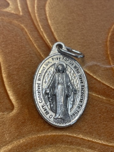 Vintage Antique 1830 Sterling Silver Hail Mary Catholic Prayer Pendant ...