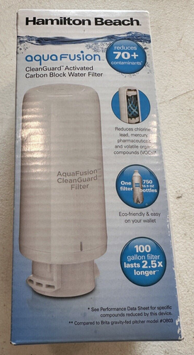 Hamilton Beach Aqua Fusion CleanGuard Activated Carbon Block Water ...