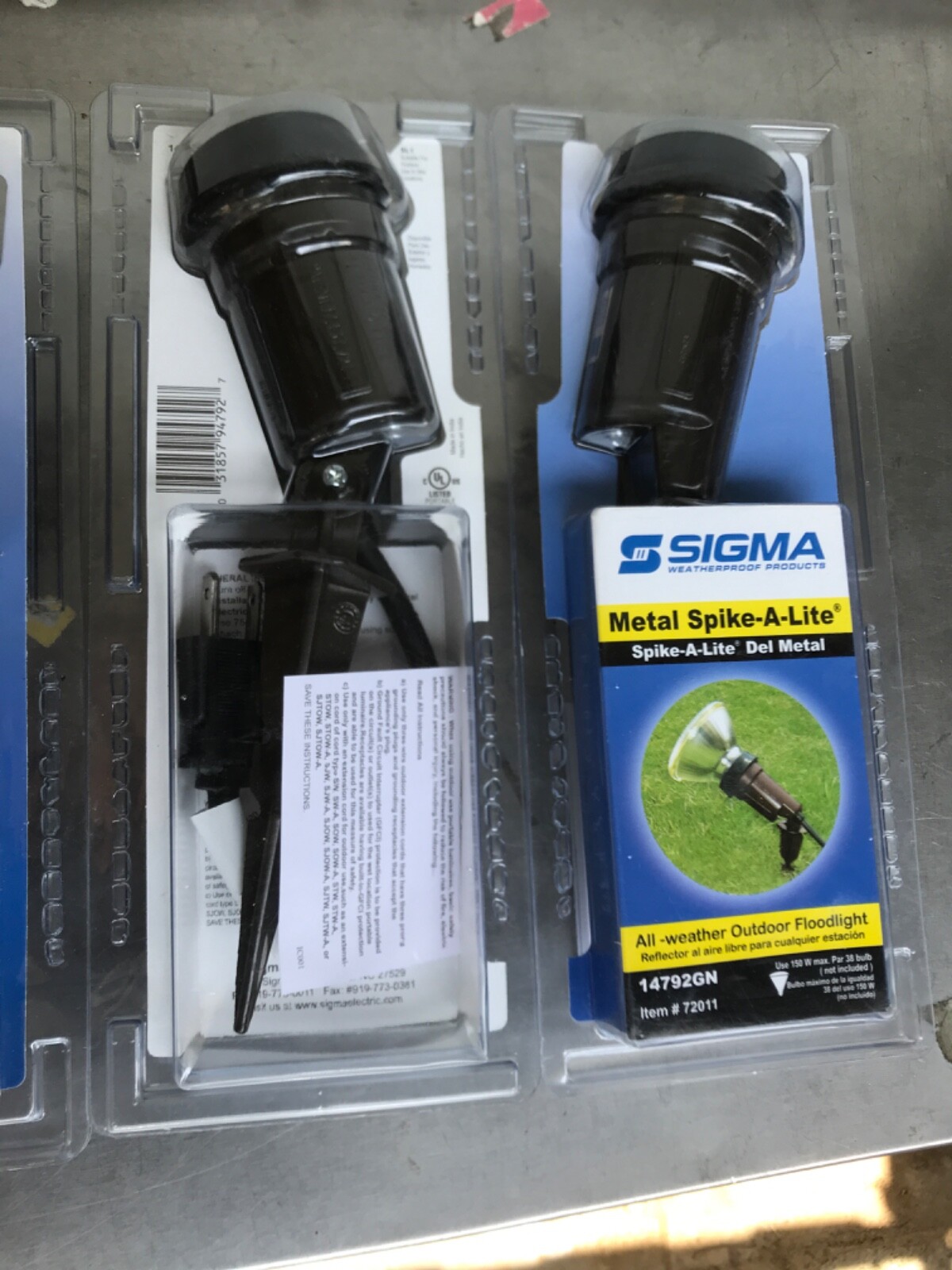 3 Pack Sigma Spike-A-Lite Outdoor Floodlight Spike Lamp Holder For PAR ...