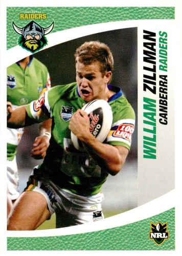 2008 CANBERRA RAIDERS NRL Card WILLIAM ZILLMAN Centenary Daily ...