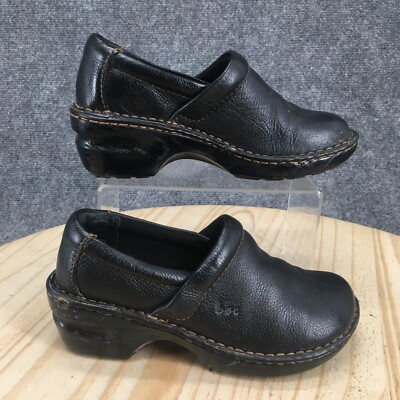 BOC Born Concept Shoes Womens 6 M Nurse Clogs Black Leather Comfort ...