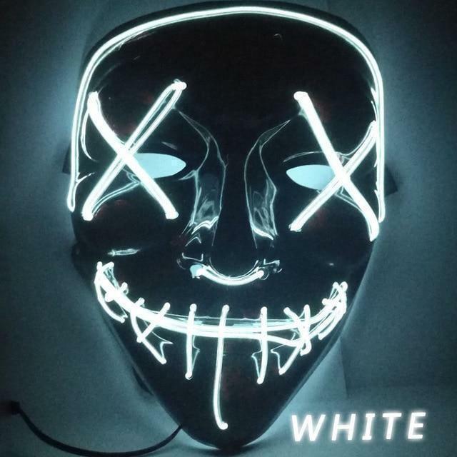 Costume Halloween Face Mask LED Light Up 3 Modes Cosplay Clubbing Party ...