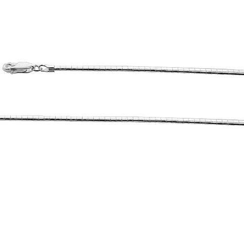 2mm to 8mm Sterling Silver Domed, Oval Omega Chain Necklace Bracelet ...