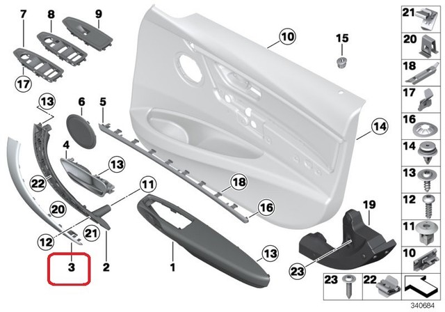 Genuine BMW Aluminum Hexagon Door Pull Trim - Left 51418064249 for sale ...