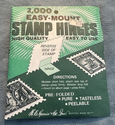 Vintage Easy Mount Stamp Hinges - 2000 Pre-Folded Pieces - Unopened ...