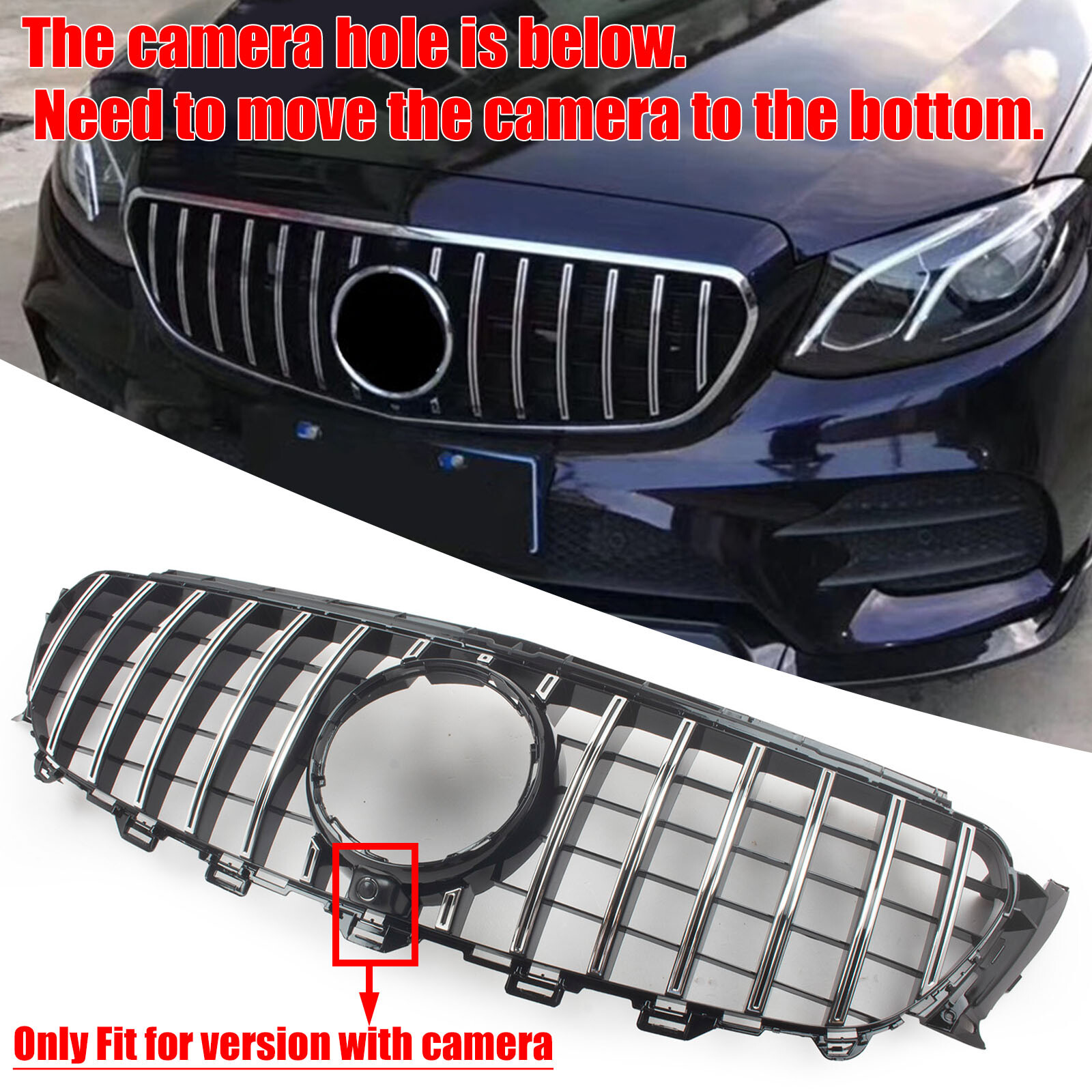 Front Grill Bumper For Mercedes Benz W213 E200 E400 E43 2016-2019 GT ...