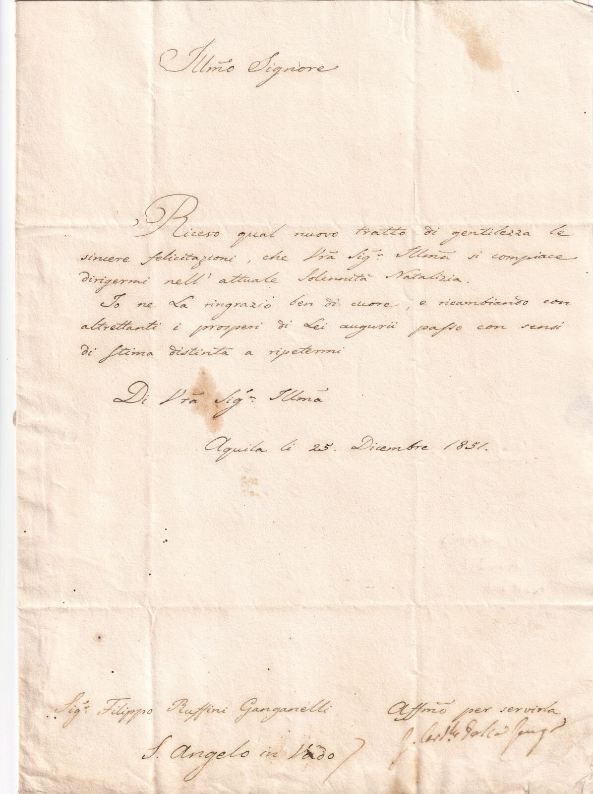 YY342-AUTOGRAFO Cardinal Gabriele La Genga Sahore 1851 | eBay