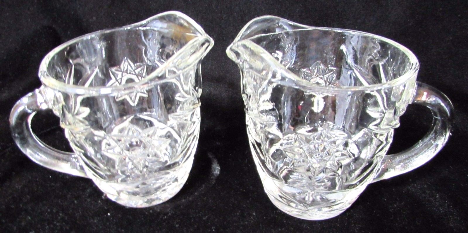 Vtg Anchor Hocking EAPC Star of David Small Creamer Pitchers Clear ...