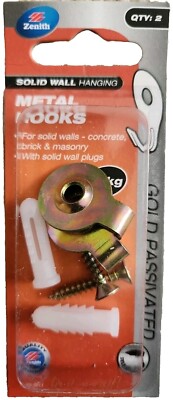 Picture Hanger Metal Hook Plug and Screw 2pk For Brick,Concrete ...