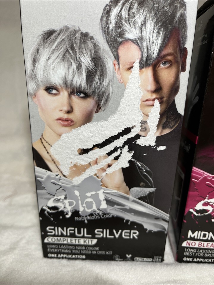 Splat Sinful Silver & Midnight Magenta(no Bleach) Long Lasting Hair ...