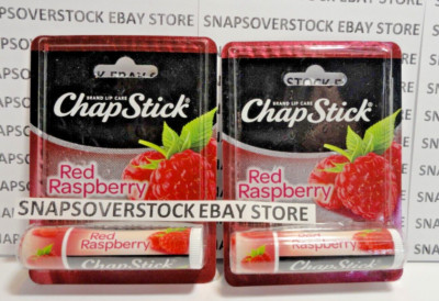 2-PACK CHAPSTICK RED RASPBERRY 0.15 OZ. EACH SEALED TUBE, NEW W/ FREE ...