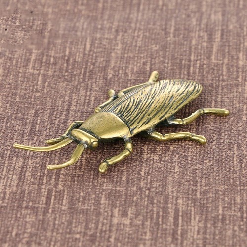 Solid Brass Insect Cockroach Figurine Miniature Tea Pet Ornament Beetle ...