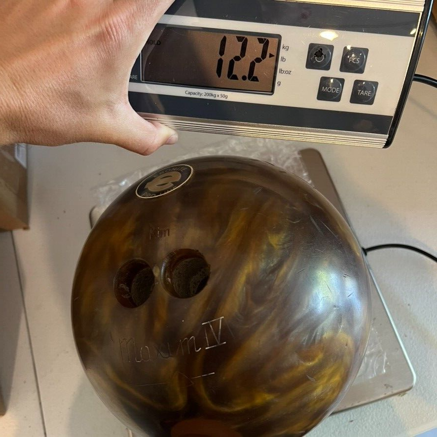 Ebonite Bowling Ball Pro-line Maxim IV Brown Swirl Engraved 12 lbs 3 oz ...