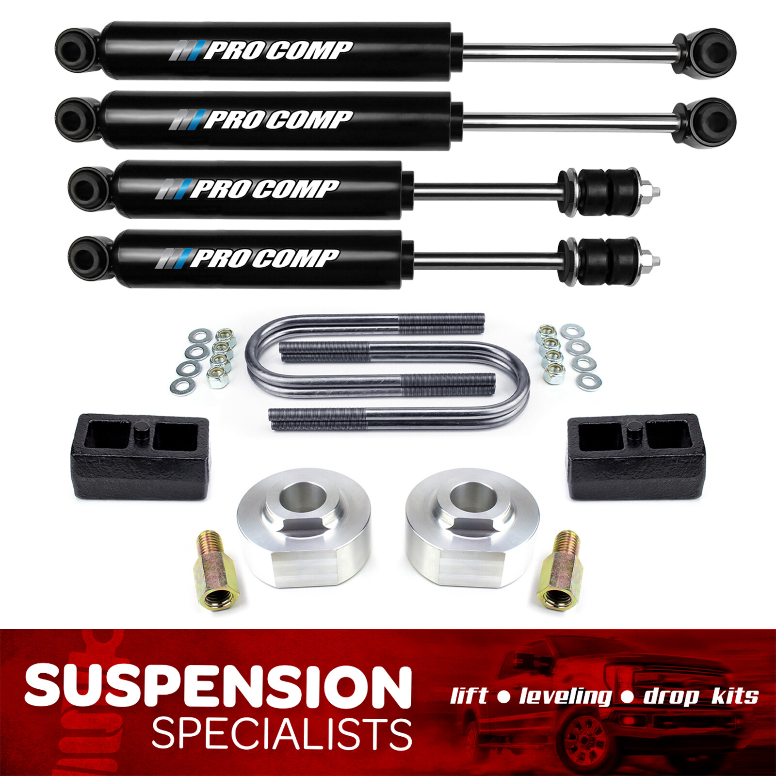2" Front 1" Rear Leveling Lift Kit w/ Pro Comp For 2000-2005 Ford ...