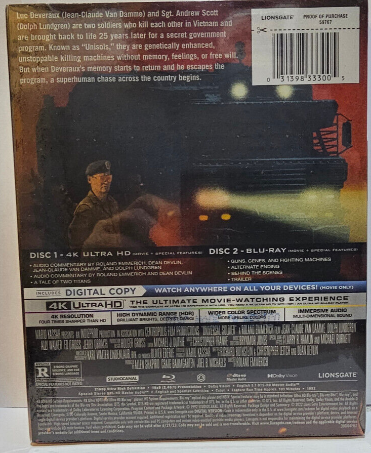 Universal Soldier Best Buy Steelbook - New - 4K UHD, Digital Copy, Blu ...